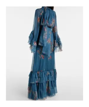 Etro Ruffled Floral-print Maxi Dress