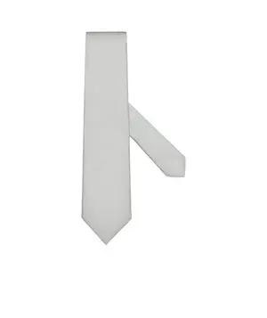 Zegna Jacquard Pointed Tip Neck Tie - Light Gray