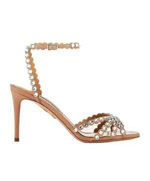 AQUAZZURA Tequila Embellished Heeled Sandals