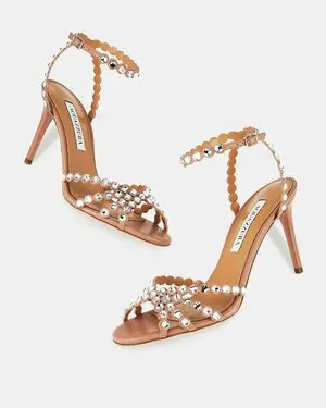 AQUAZZURA Tequila Embellished Heeled Sandals