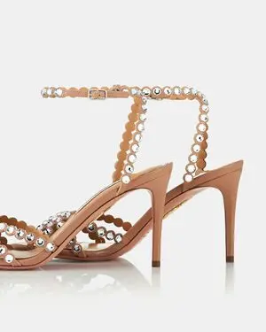 AQUAZZURA Tequila Embellished Heeled Sandals