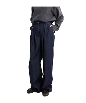 Dries Van Noten Belted Pleated Denim Jeans