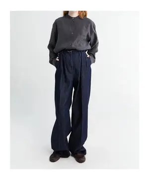 Dries Van Noten Belted Pleated Denim Jeans