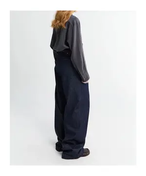 Dries Van Noten Belted Pleated Denim Jeans