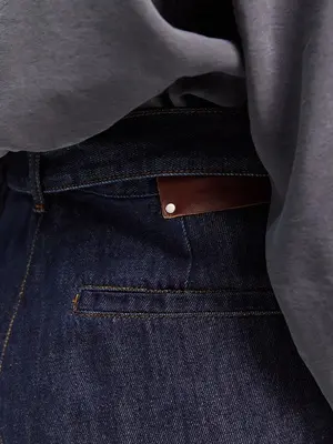 Dries Van Noten Belted Pleated Denim Jeans