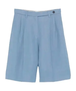 Brunello Cucinelli Fluid Twill Sartorial Bermuda Shorts - Blue