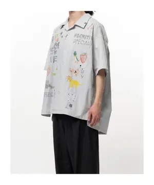 Mihara Yasuhiro Drawing Printed Buttoned Shirt