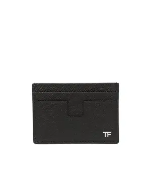TOM FORD Monogram-plaque Leather Cardholder - Black