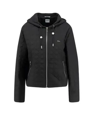 Dior Zipped Macrocannage Hooded Jacket - Black
