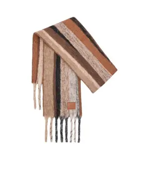 Loewe Fringed-edge Striped Scarf