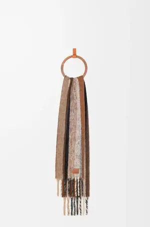 Loewe Fringed-edge Striped Scarf