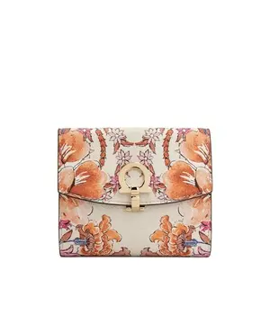 FERRAGAMO Snap Fold Wallet - Nude