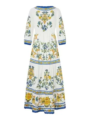 Farm Rio Floral Print V-neck Maxi Dress