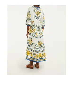 Farm Rio Floral Print V-neck Maxi Dress