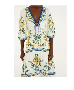 Farm Rio Floral Print V-neck Maxi Dress