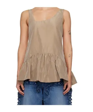 Simone Rocha Asymmetrical Ruffled Hem Top