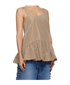 Simone Rocha Asymmetrical Ruffled Hem Top