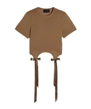 Simone Rocha Simone Rocha Bow Detail T-Shirt Brown