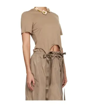 Simone Rocha Bow Detail T-shirt - Brown