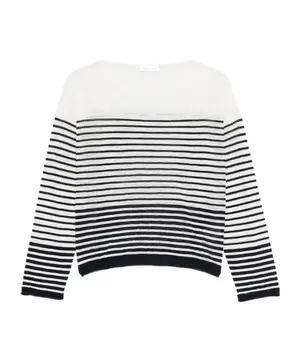 ROBERTO COLLINA Striped Long Sleeve Top - Neutrals