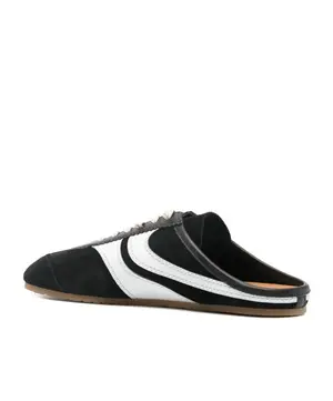 Dries Van Noten Suede Sneaker Mules - Black/white