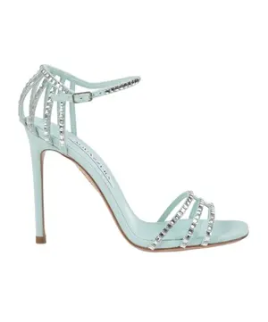 AQUAZZURA Square-toe High-heeled Sandals With Crystal Appliqu