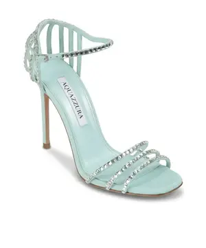 AQUAZZURA Square-toe High-heeled Sandals With Crystal Appliqu