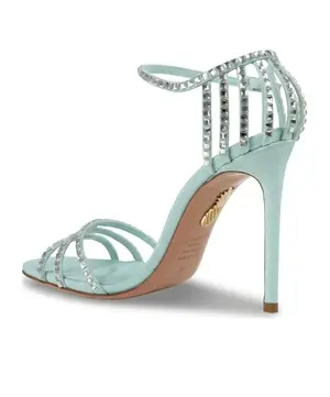 AQUAZZURA Square-toe High-heeled Sandals With Crystal Appliqu