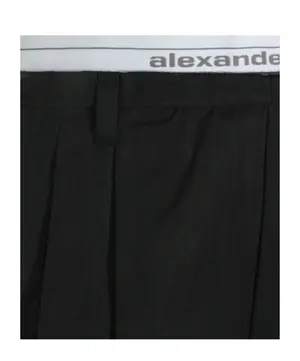 Alexander Wang Logo Waistband Pleated Shorts - Black