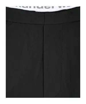 Alexander Wang Logo Waistband Pleated Shorts - Black