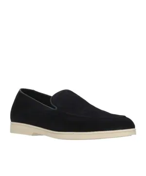 DOUCAL'S Round Toe Slip-on Loafers - Black