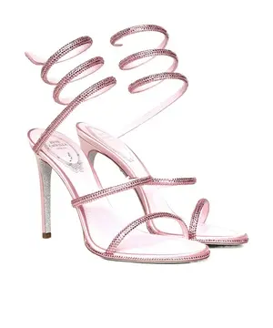 Rene Caovilla Embellished Spiral Stiletto Sandals - Pink