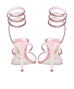 Rene Caovilla Embellished Spiral Stiletto Sandals - Pink