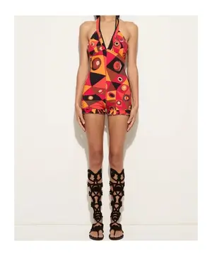 Emilio Pucci Geometric Print Halterneck Jumpsuit