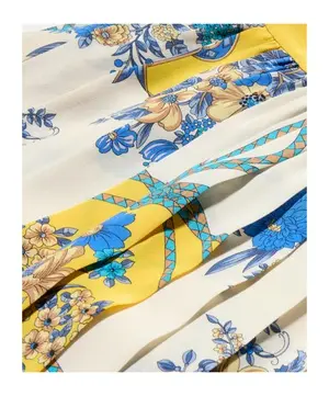 Gucci Printed Silk Pleated Midi Skirt
