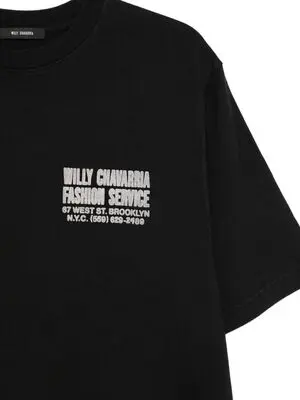 WILLY CHAVARRIA Fashion Service Logo T-shirt - Black
