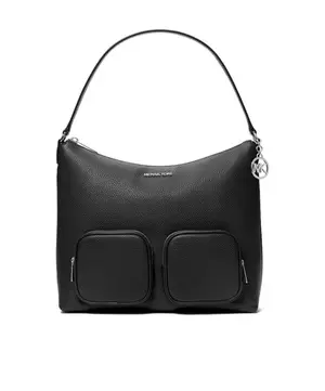 Michael Kors Merritt Large Pebbled Leather Cargo Shoulder Bag