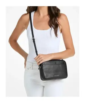 Michael Kors Jet Set Large Pebbled Leather Camera Crossbody Bag