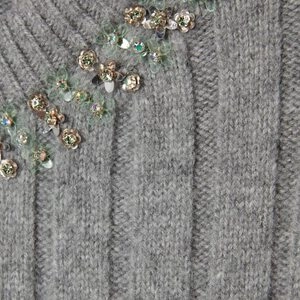 Gucci Ribbed Wool And Cashmere Cardigan With Embellished Neckline