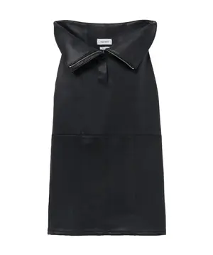 Alexander McQueen Fold Over Waist Leather Skirt