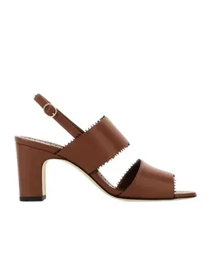 Manolo Blahnik Open-heel Sandals With Adjustable Buckle And Chunky High Heel