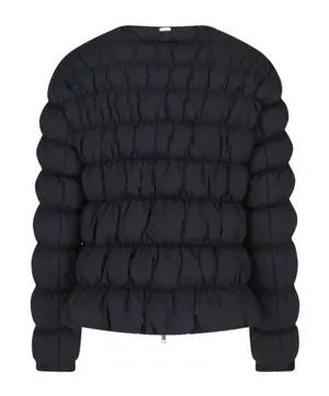 Herno Zip-up Crewneck Jacket With Pleated Design