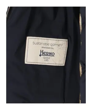 Herno Zip-up Crewneck Jacket With Pleated Design