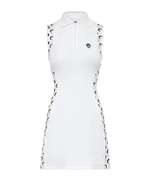 MARINE SERRE Sleeveless Moon Pattern Zip Up Tennis Mini Dress