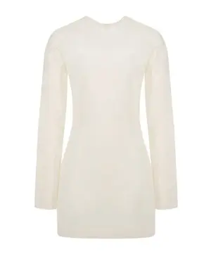 THE ROW Elione Washed Taffeta Fitted Waist Crewneck Top