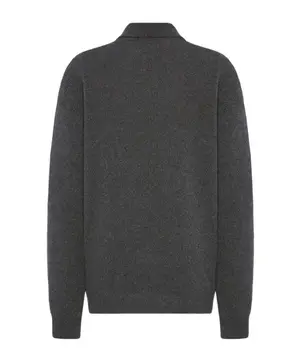 THE ROW Oashi Baby Cashmere Polo Sweater