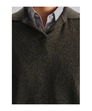 THE ROW Oashi Baby Cashmere Polo Sweater