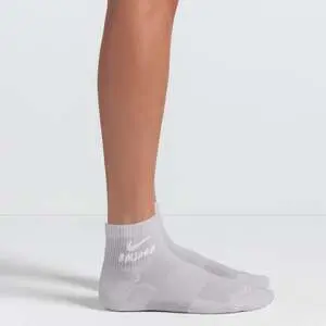 SKIMS X Nike Dri-fit Quarter Crew Socks 3 Pack - Heather Grey Multi