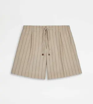TOD'S Striped Silk Drawstring Shorts