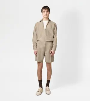 TOD'S Striped Silk Drawstring Shorts